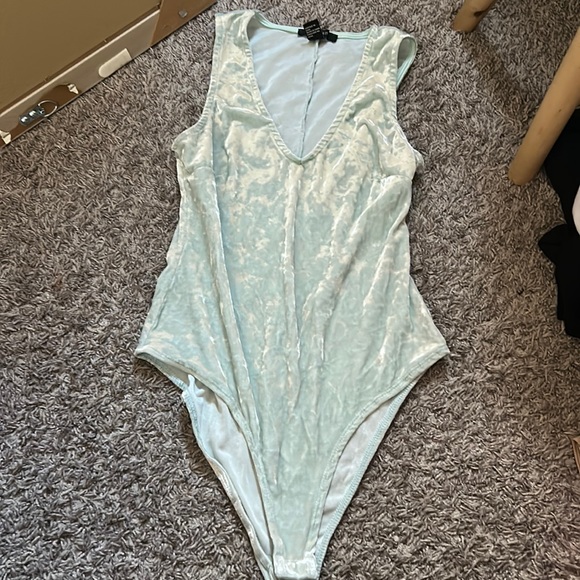 Forever 21 | Tops | Velvet Light Blue Bodysuit | Poshmark